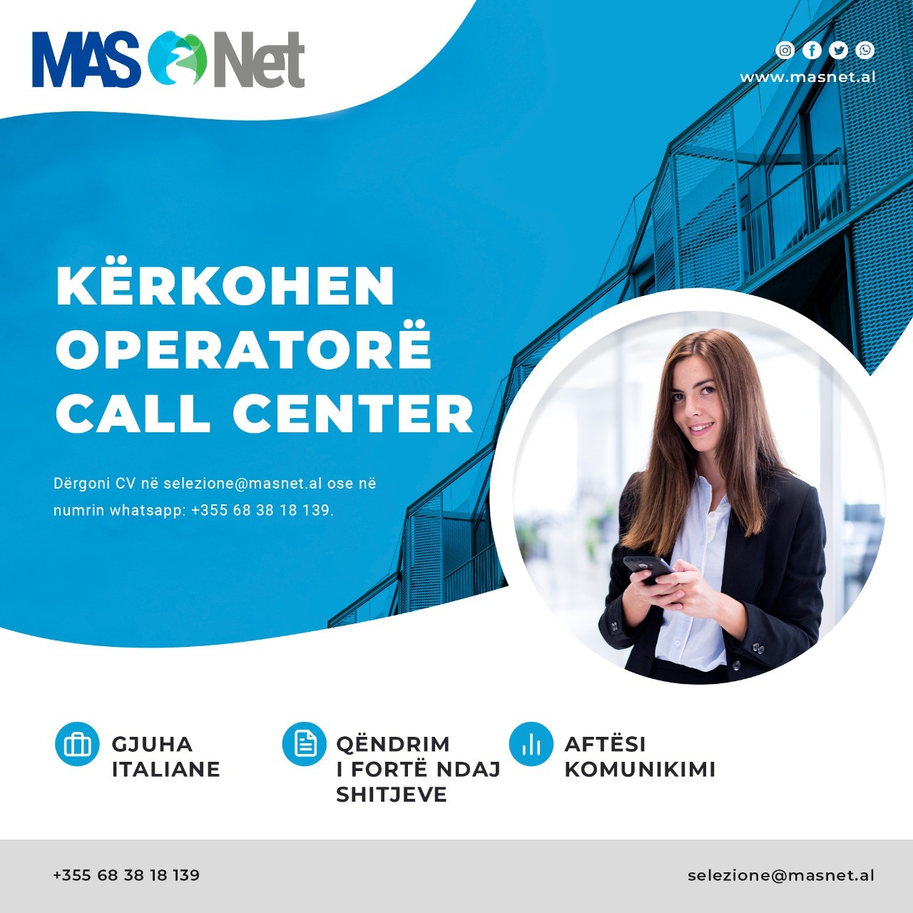 Durres, ofroj vend pune part time OPERATORE CALL CENTER – Pagesa 300 ...